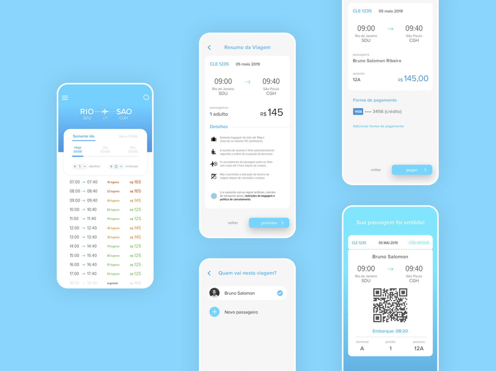 Clear Sky app screens by Bruno Salomon on Dribbble