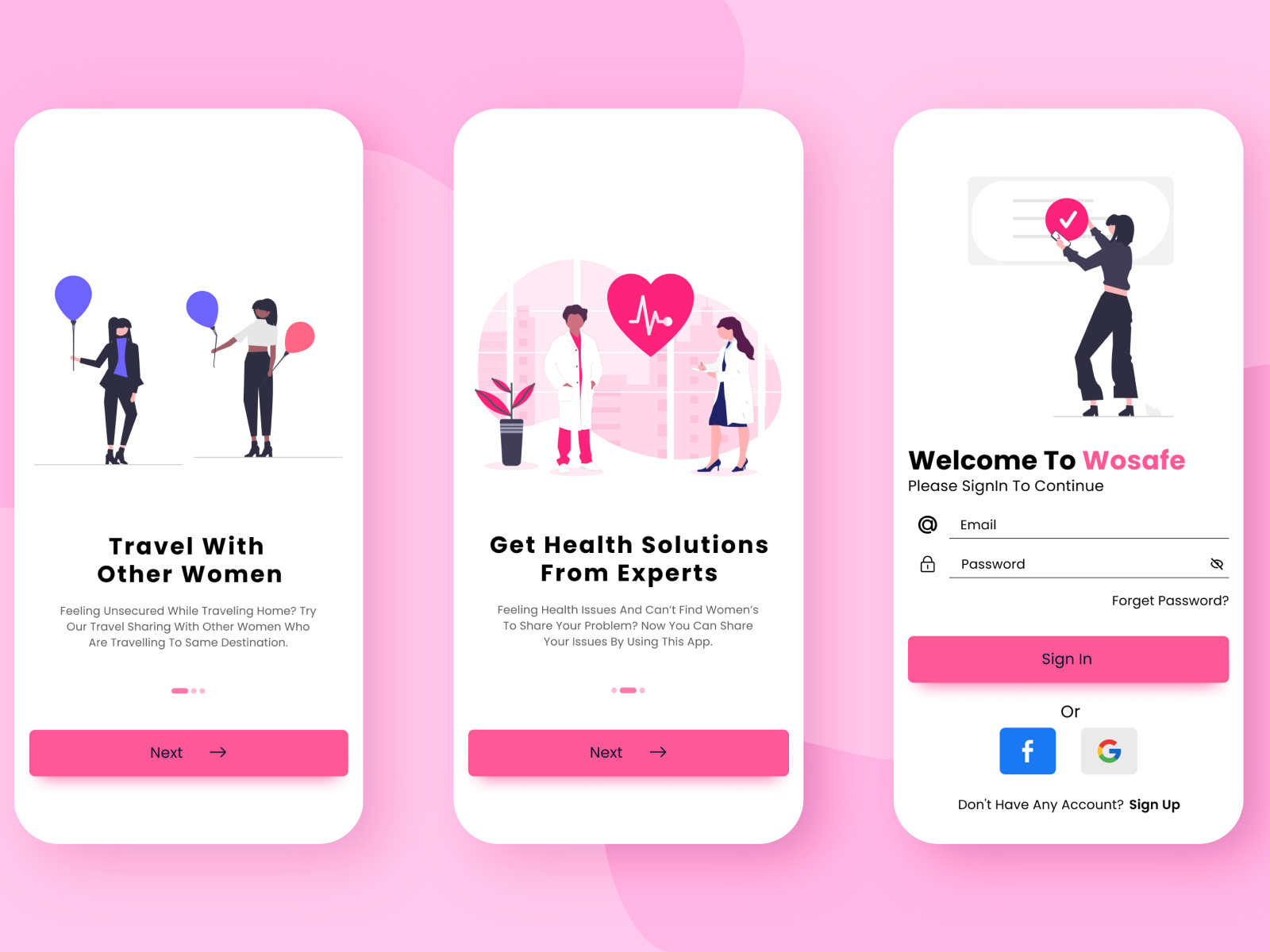 Women Safety App Onboarding Screens by Md. Fahim Tayebee on Dribbble