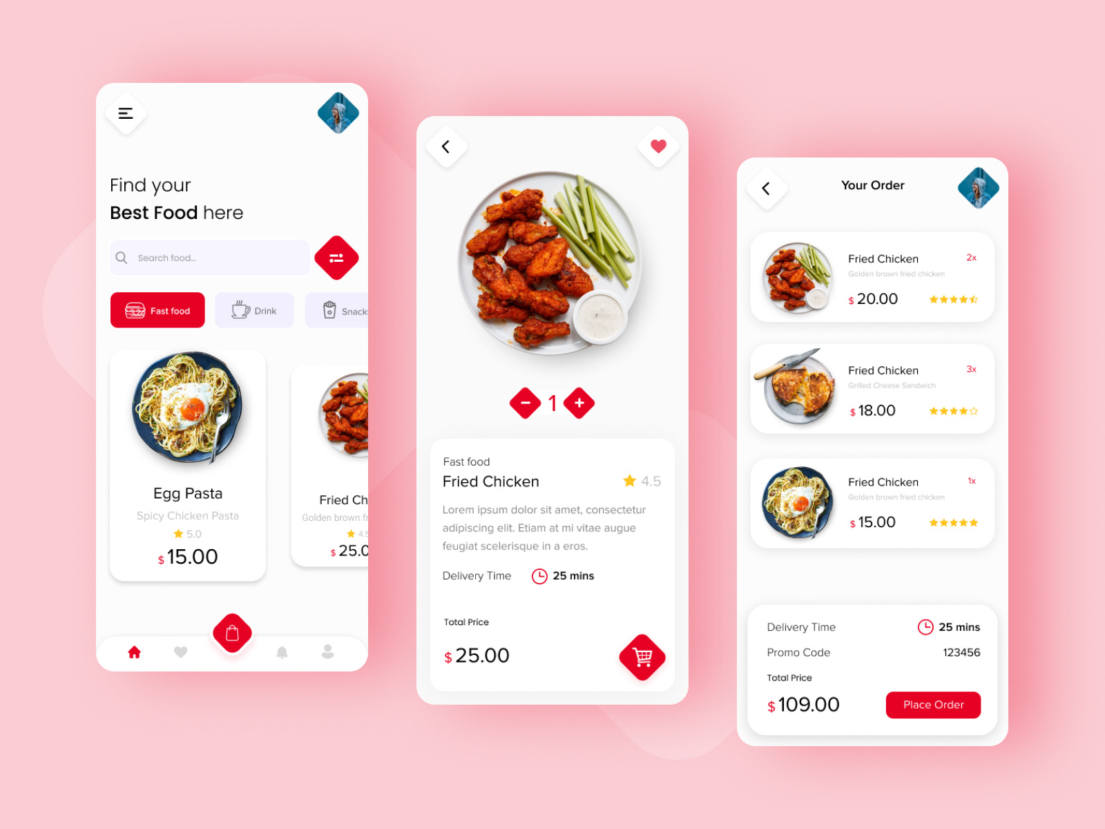 Food App UI Design by MyProMax on Dribbble