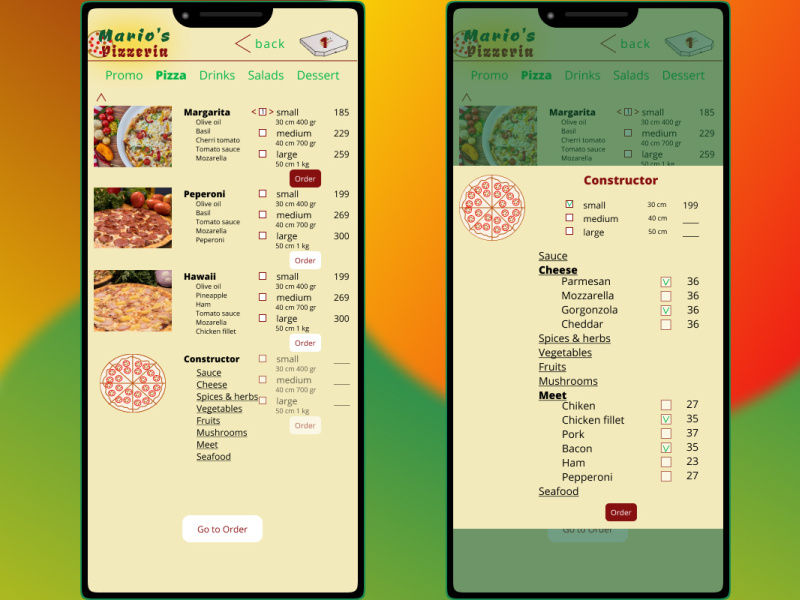 Design of the Food/Drink Menu by Untilova on Dribbble