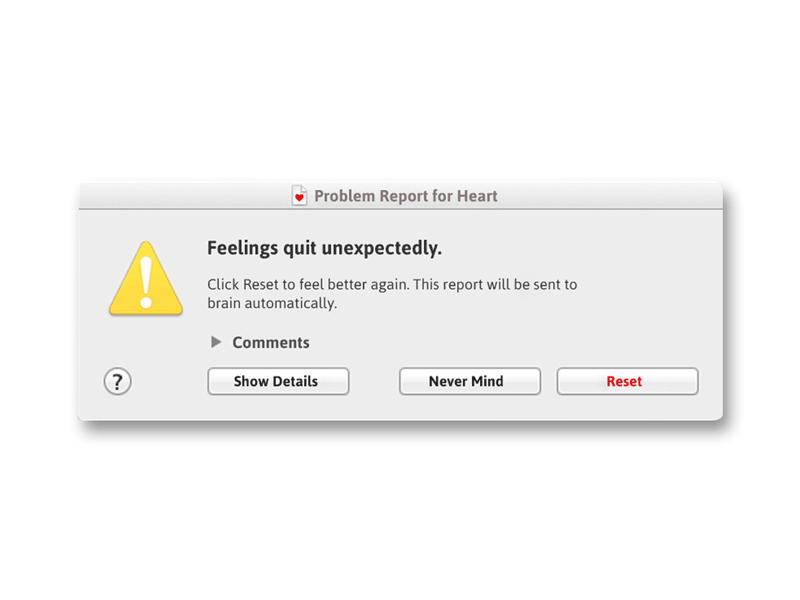 Problem Report for Heart by Chandan Gaurav on Dribbble