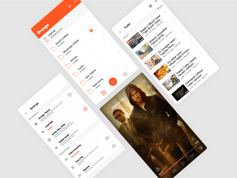 Orange Video Player by Mayur Bheda on Dribbble