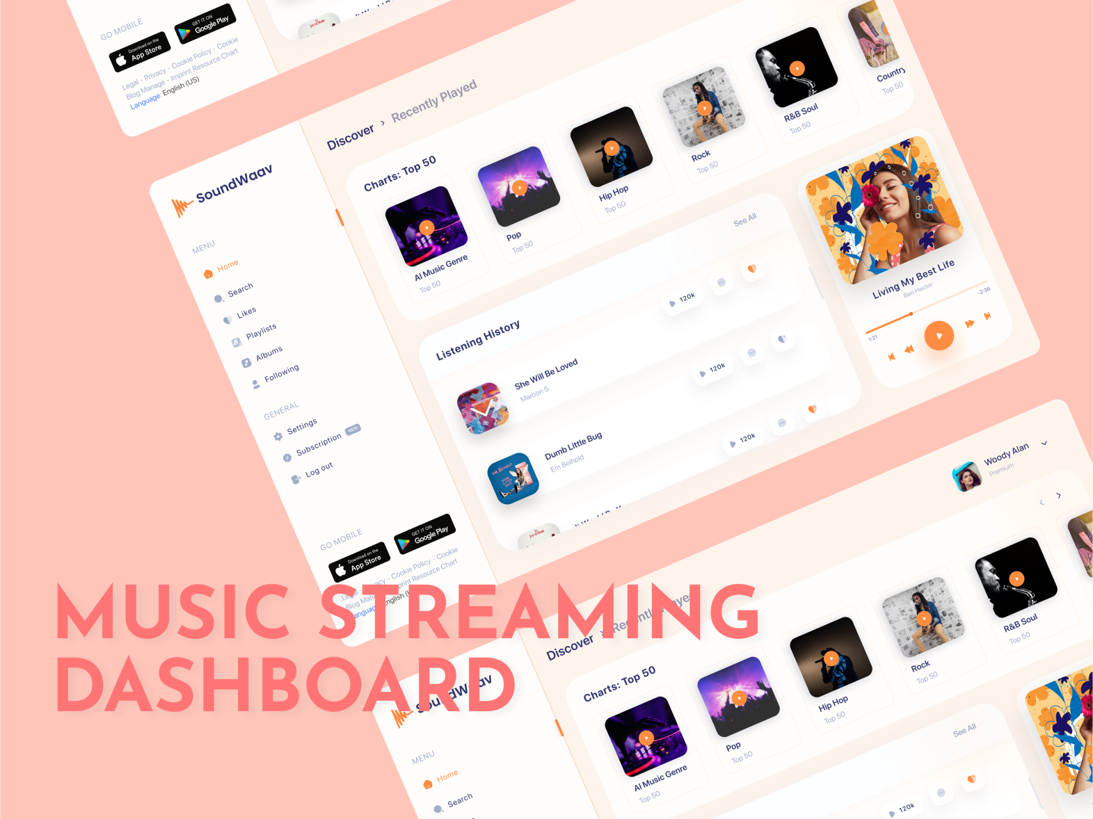 Music Streaming Dashboard by Niaz Nazeer on Dribbble