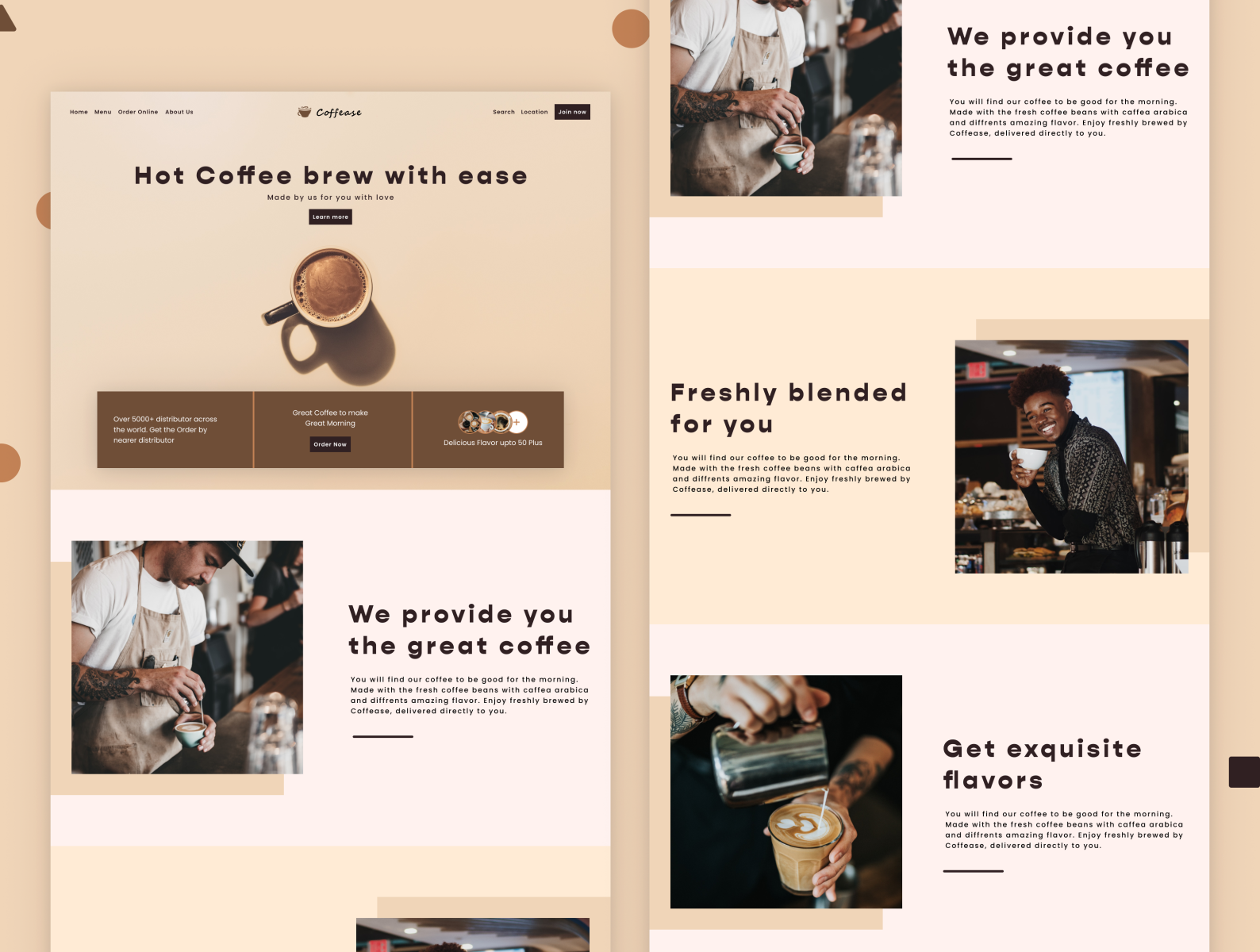 Coffease - Coffee Landing Page by Aditya Rajbhar on Dribbble