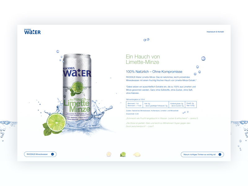 RHODIUS water Product Page by Førmrausch on Dribbble