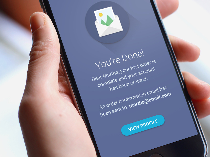 Confirmation Screen WIP by Martha Carl on Dribbble