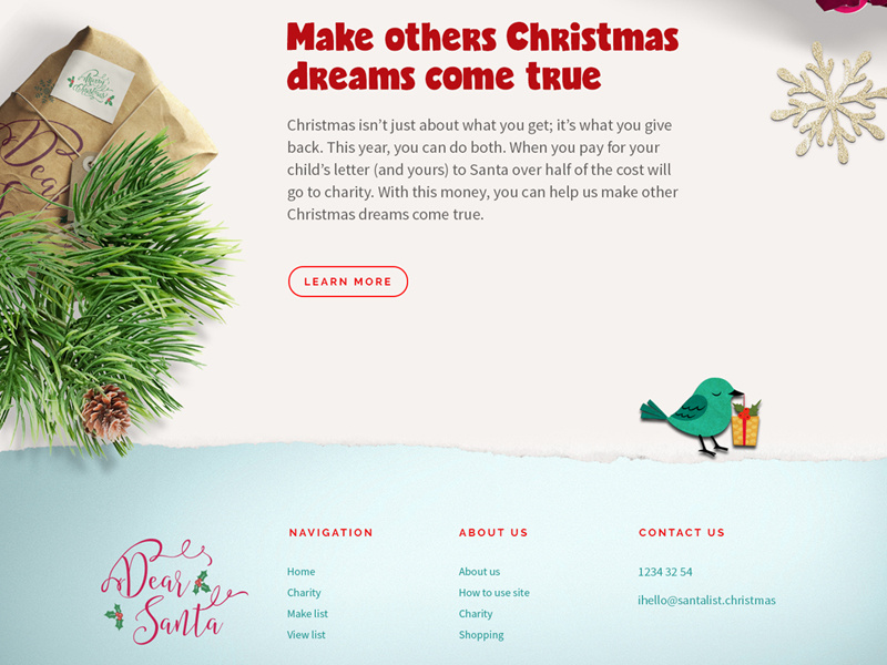 Santa website by Anastasia Nicholls on Dribbble