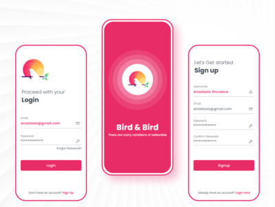 Login - Sign Up Screens by Kmphitech LLP on Dribbble