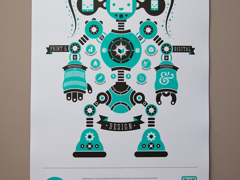 Self Promotion Poster - Robot by Blair Wightman on Dribbble