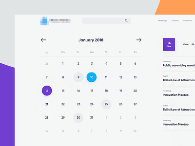 Calendar by Giga Tamarashvili on Dribbble