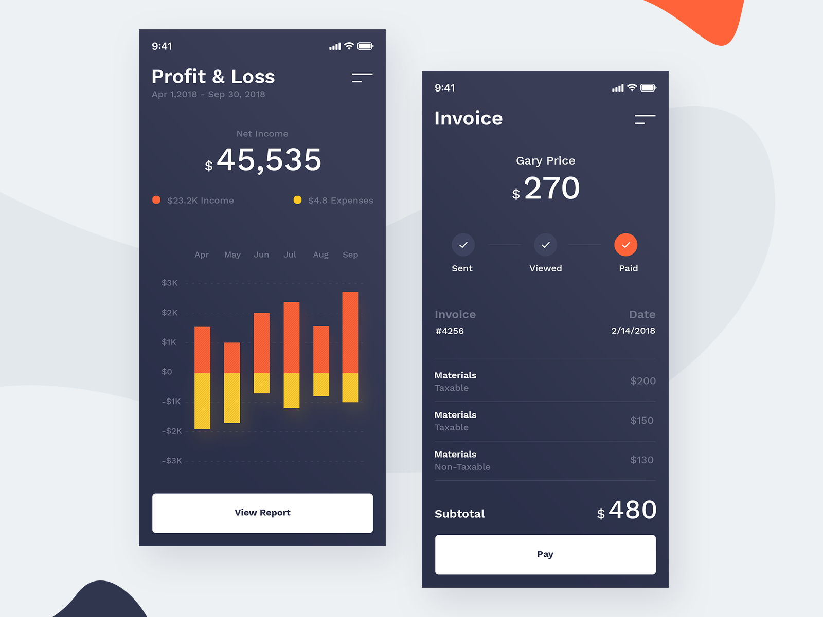Business App UI by Giga Tamarashvili on Dribbble