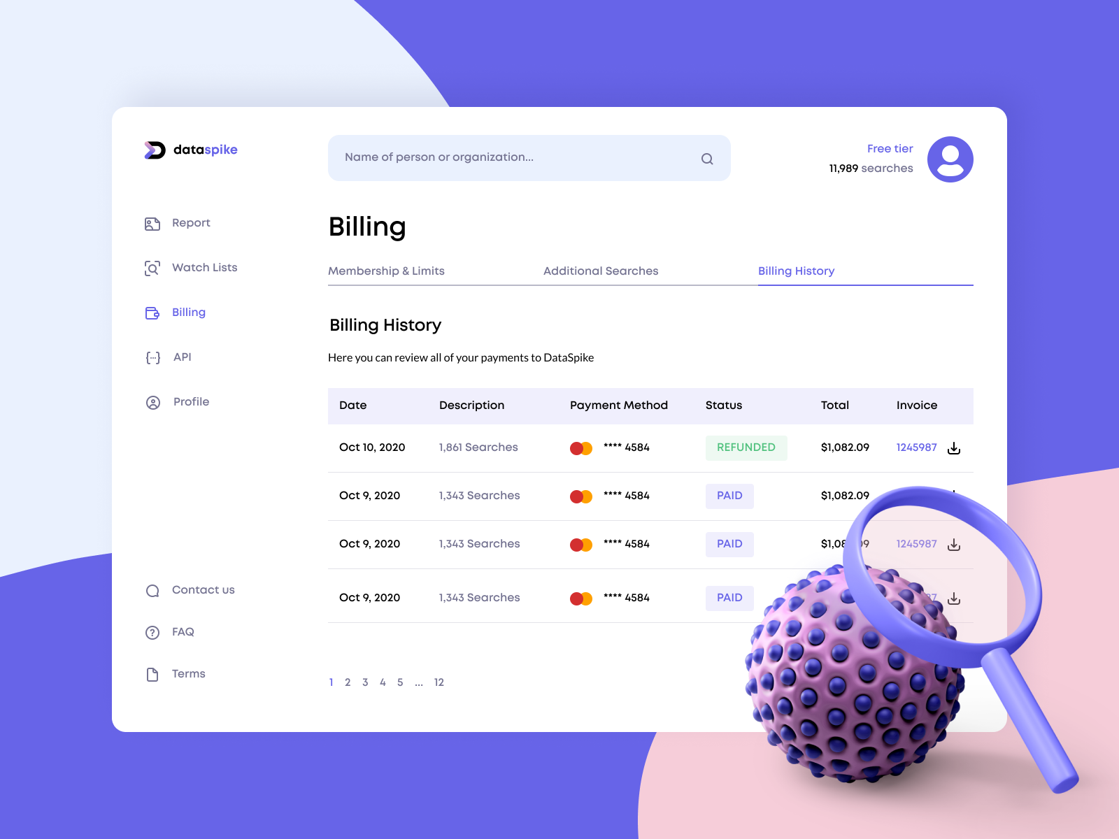 Billing Page by make it wow on Dribbble