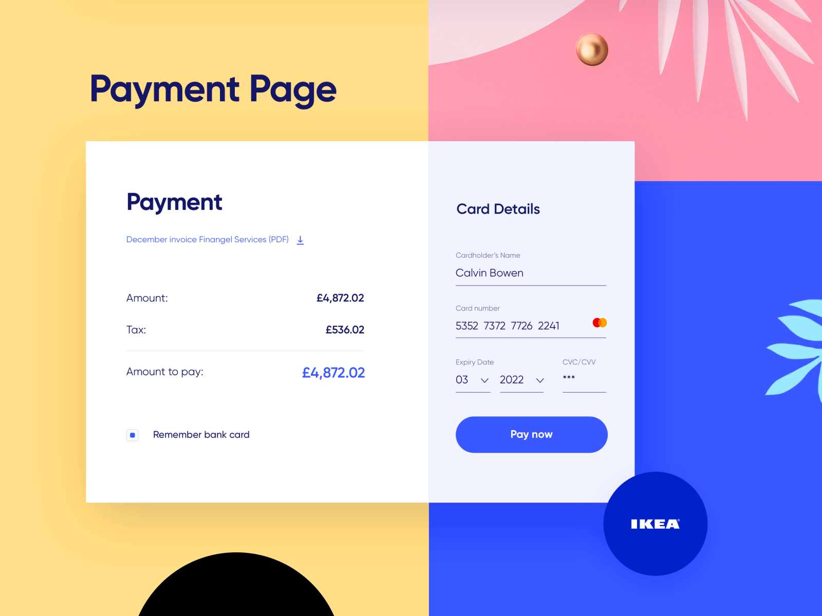 Payment Page by make it wow on Dribbble