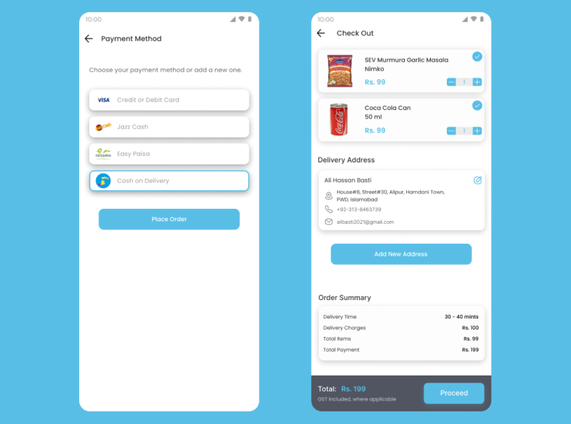 Check Out And Payment Method Mobile App Ui By Ali Hassan On Dribbble