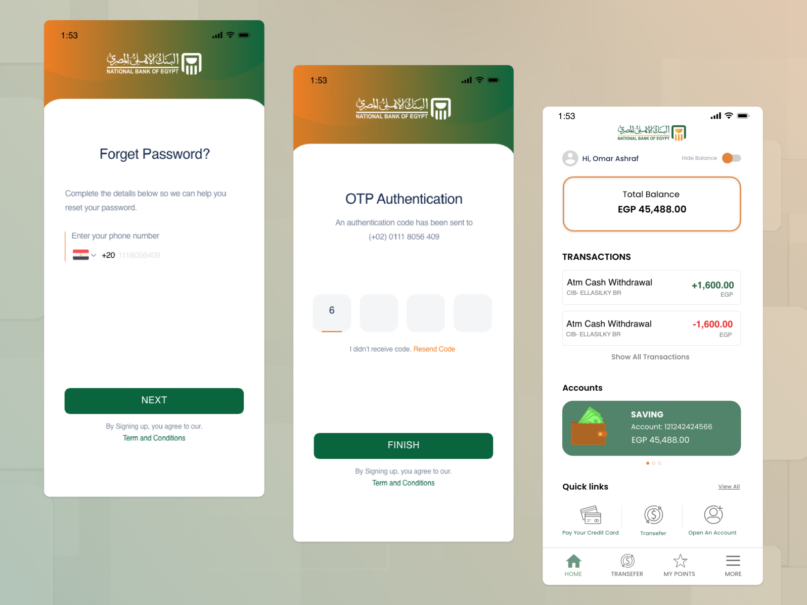 NBE Mobile APP Revamping by Omar El-Nabalawy on Dribbble