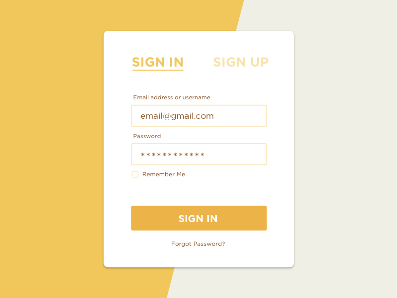 Sign In Screen by John Manhart on Dribbble