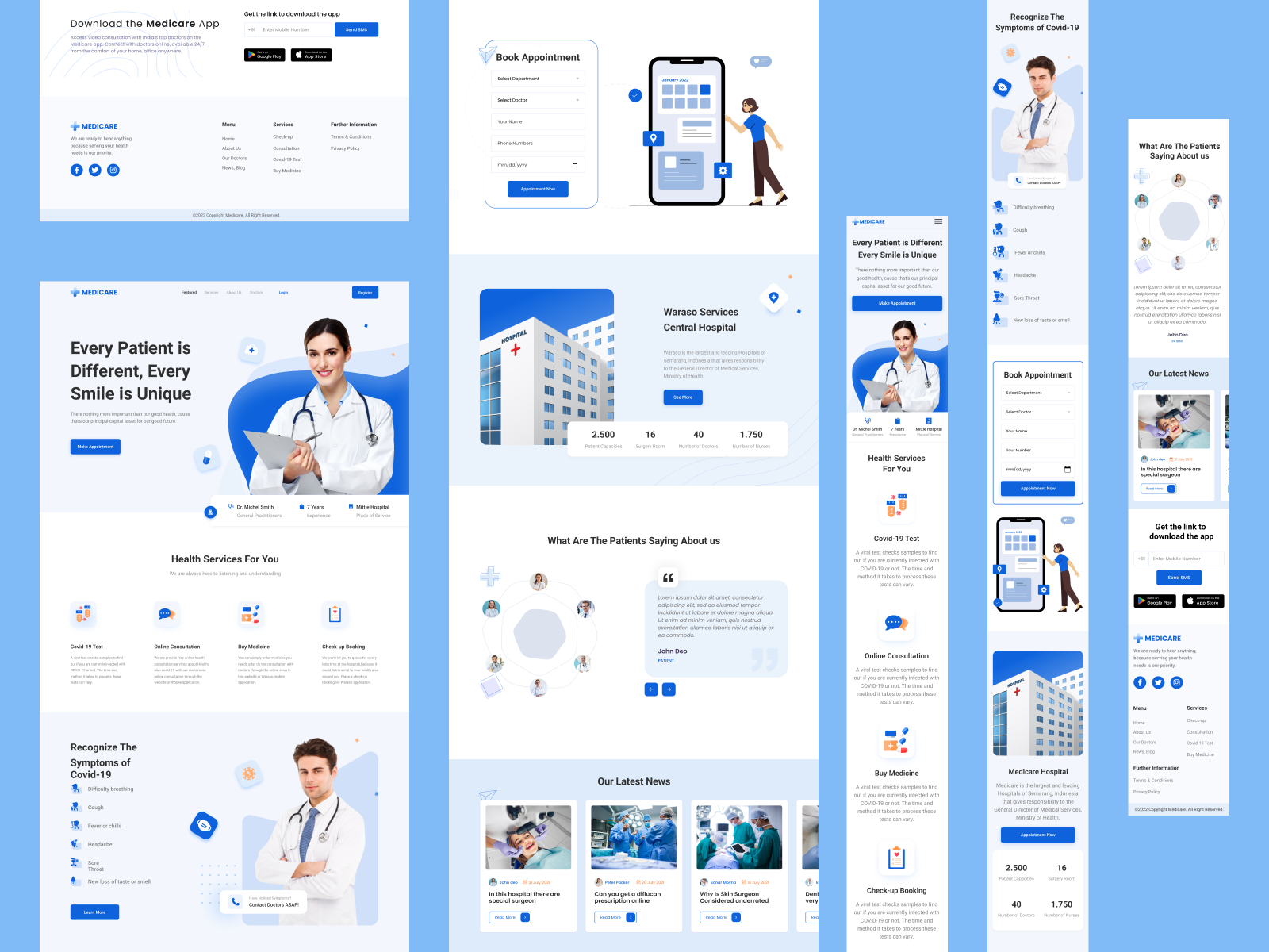 Hospital Landing Page With Mobile Responsive by Sher Mohammed on Dribbble