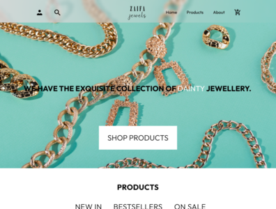 Zaifa - A small jewelry business website by Manisha Koranga on Dribbble