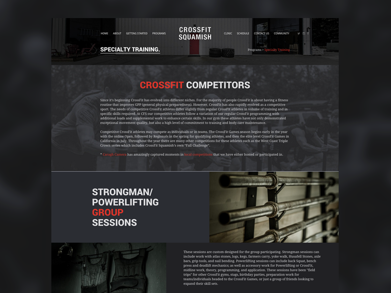 CrossFit Website by Matt Magi on Dribbble