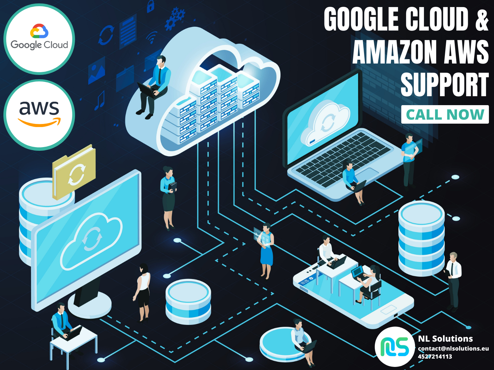 Dribbble - Google Cloud & Amazon AWS Support.png by NL Solutions ApS