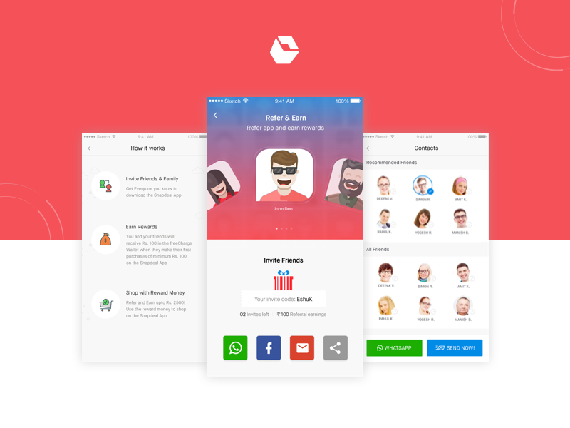 Snapdeal Referral Screen by Pramod Kumar on Dribbble