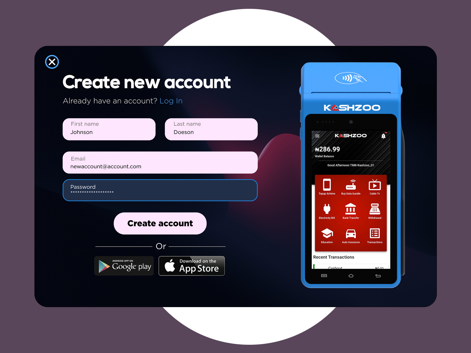 Agency banking Sign Up Page by Ifeanyi Obi on Dribbble