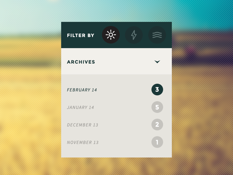 Blog Filter by Sam Mearns on Dribbble