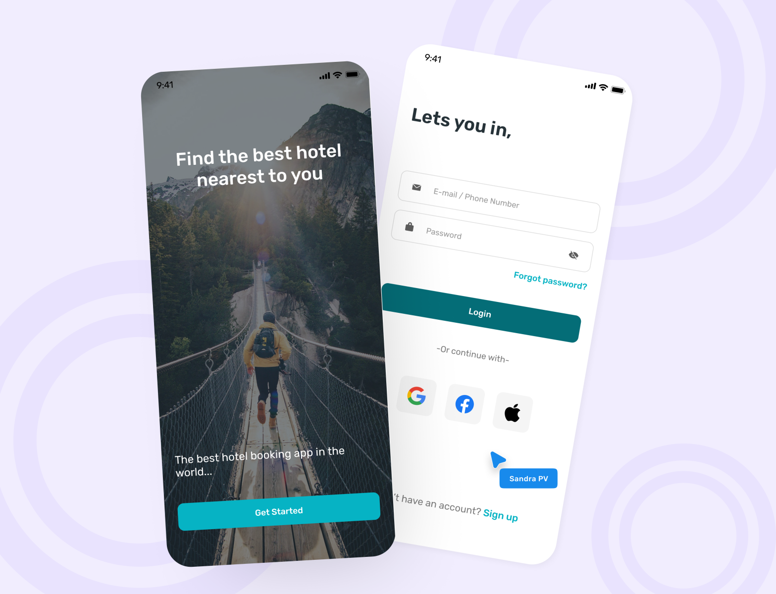 Hotel Booking App-Login by Sandra PV on Dribbble