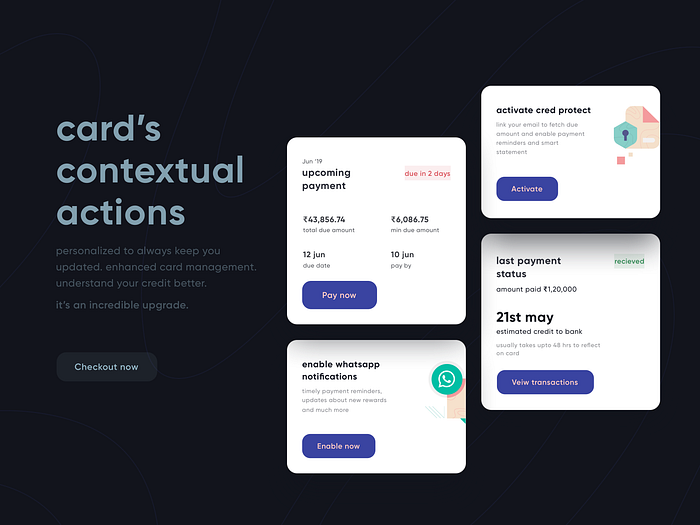 CRED 2.0 | Contextual Card Actions by Nandini Gangal for CRED on Dribbble