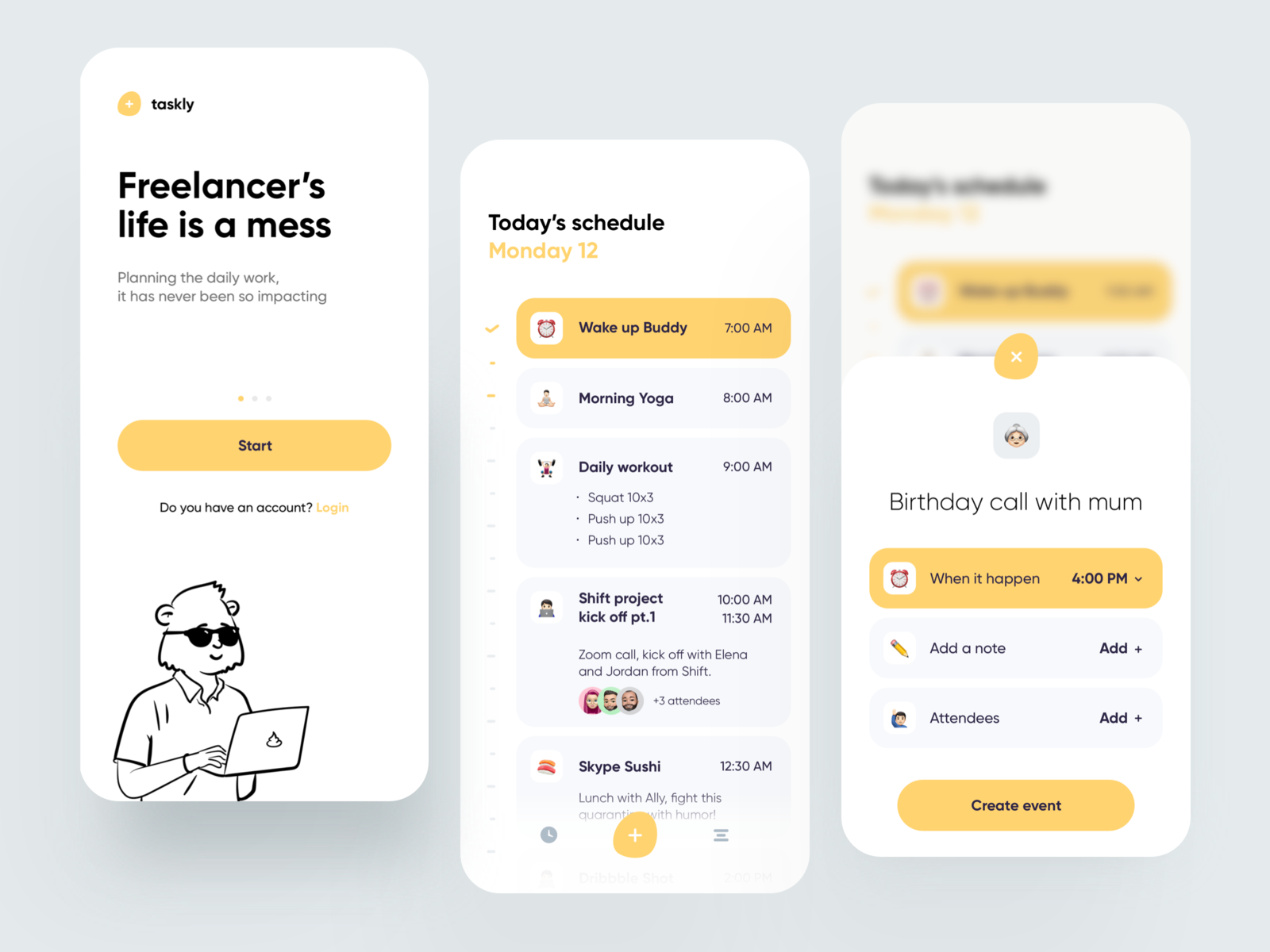 Freelancer Schedule App by Lorenzo Perniciaro for Fireart Studio on ...