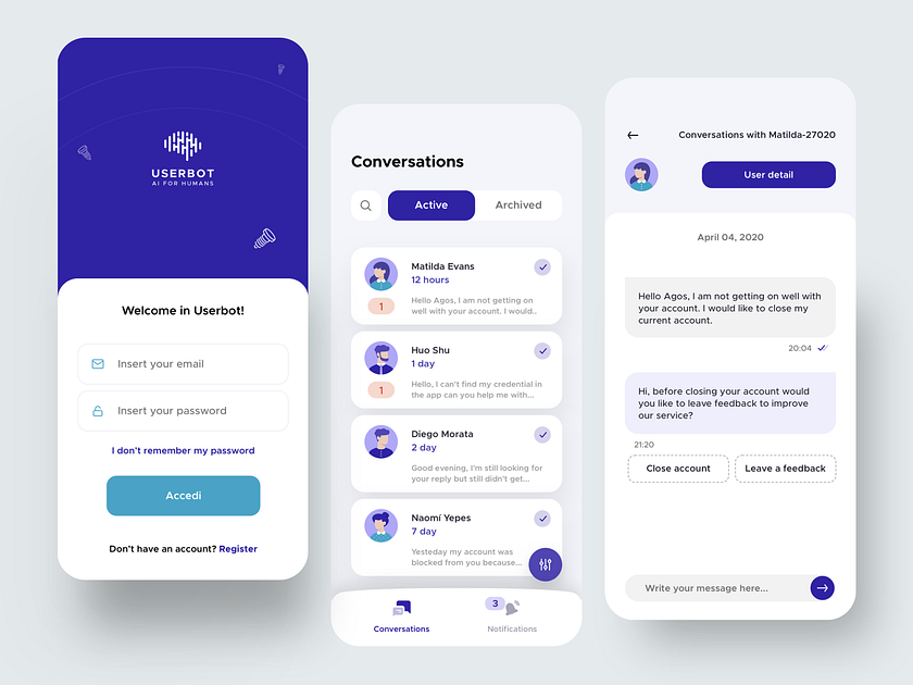 Bot management APP by Lorenzo Perniciaro for Fireart Studio on Dribbble