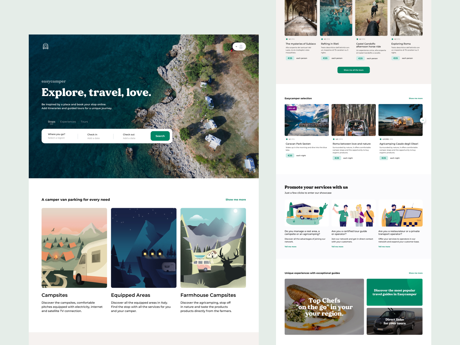 EasyCamper Web by Lorenzo Perniciaro for Fireart Studio on Dribbble