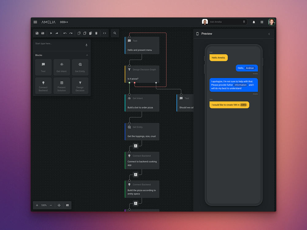 Workflow editor by Yauheni Bialiuha on Dribbble