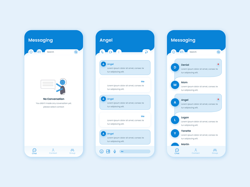 Message App UI Design by Sk Shihabul Islam on Dribbble