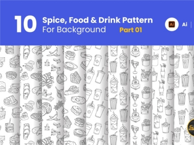 Spice, Food and Drink Pattern Background by Studio on Dribbble