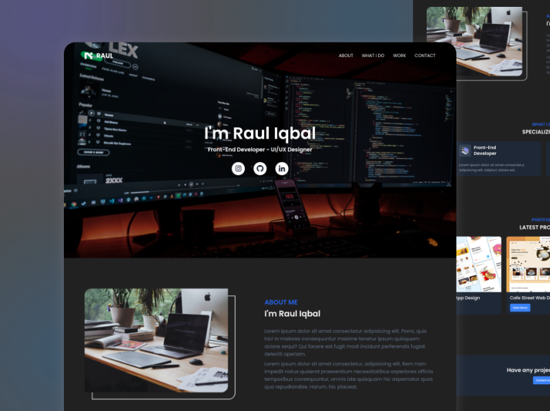 Simple Personal Portfolio Wesbite by Rauliqbal on Dribbble
