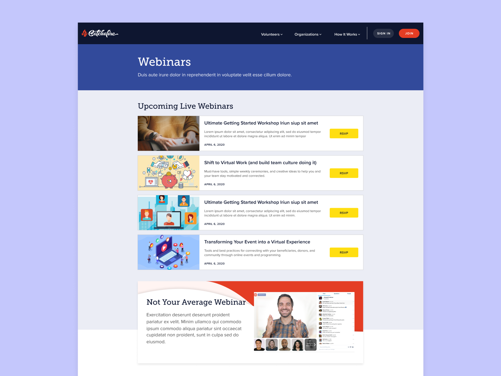 Webinars Landing Page by Rashan Casseus on Dribbble