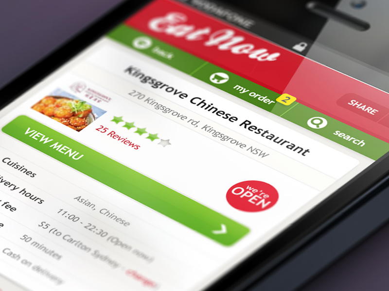 Eatnow.com.au Mobile Version by Cosmin Koz on Dribbble