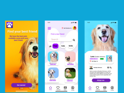 Pet adoption application ( Mobile version) by David on Dribbble