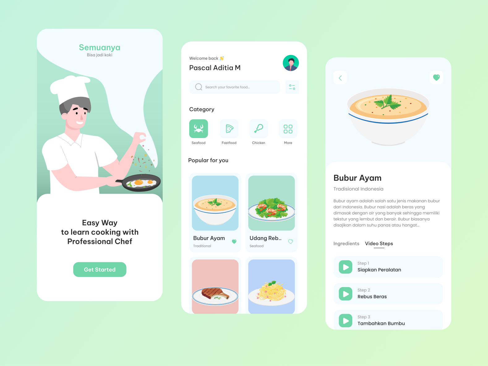 Recipes UI Mobile Design by Pascal Aditia Muclis on Dribbble