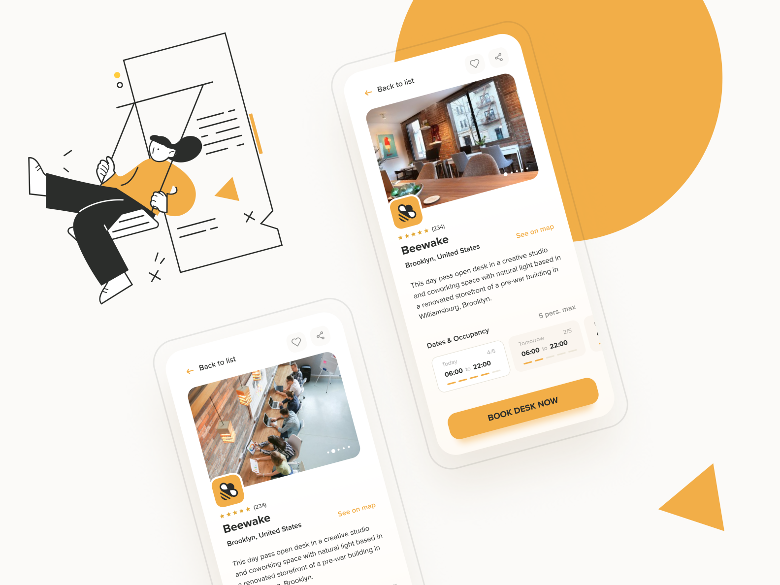 Concept mobile app for coworking space by Luke Wojcik on Dribbble
