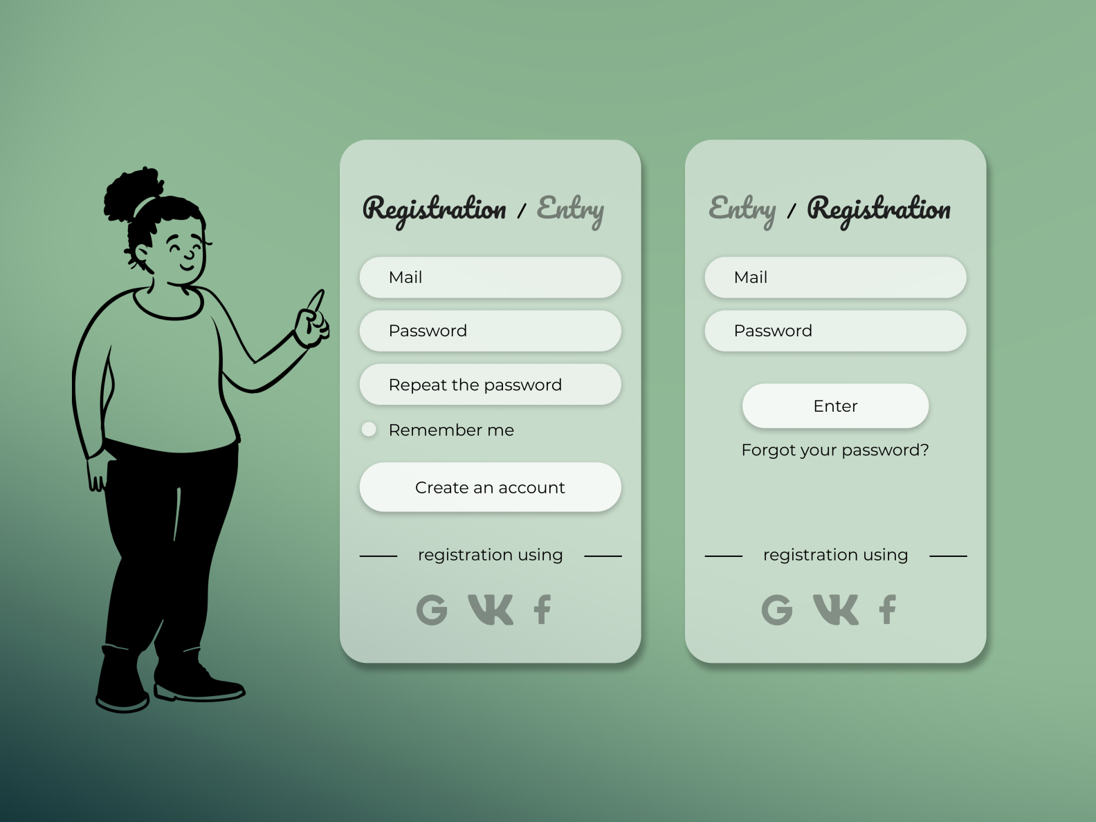 Registration form/Entry form by Irina Koshkina on Dribbble