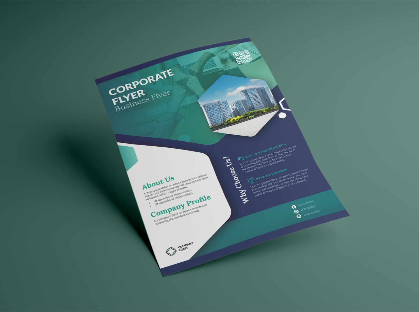 CORPORATE BROCHURE - One Pager by UNUS SHAHID on Dribbble