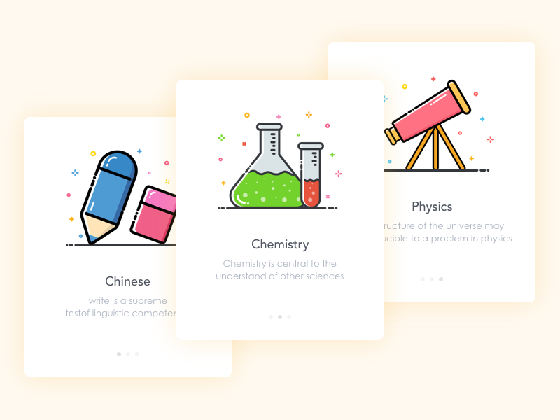 Subject Cards by AdaWu on Dribbble