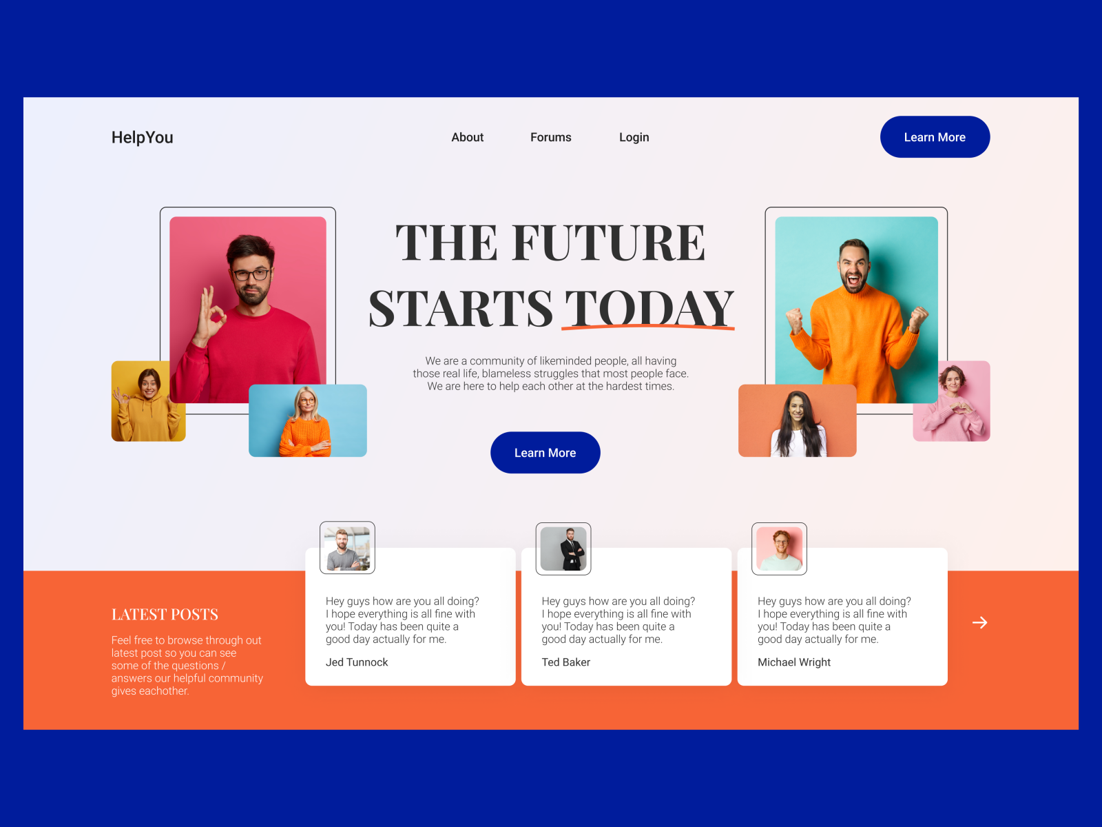 Community website mockup! by Renown Web Design on Dribbble
