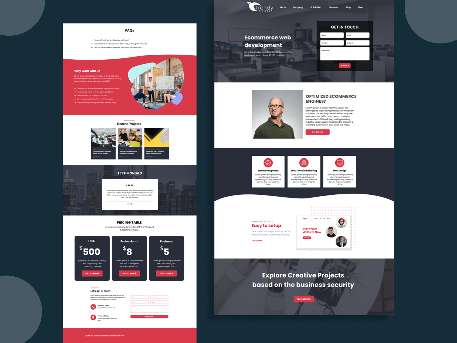 Landing Page Design For Web development Company by TrendyTech Pro on ...