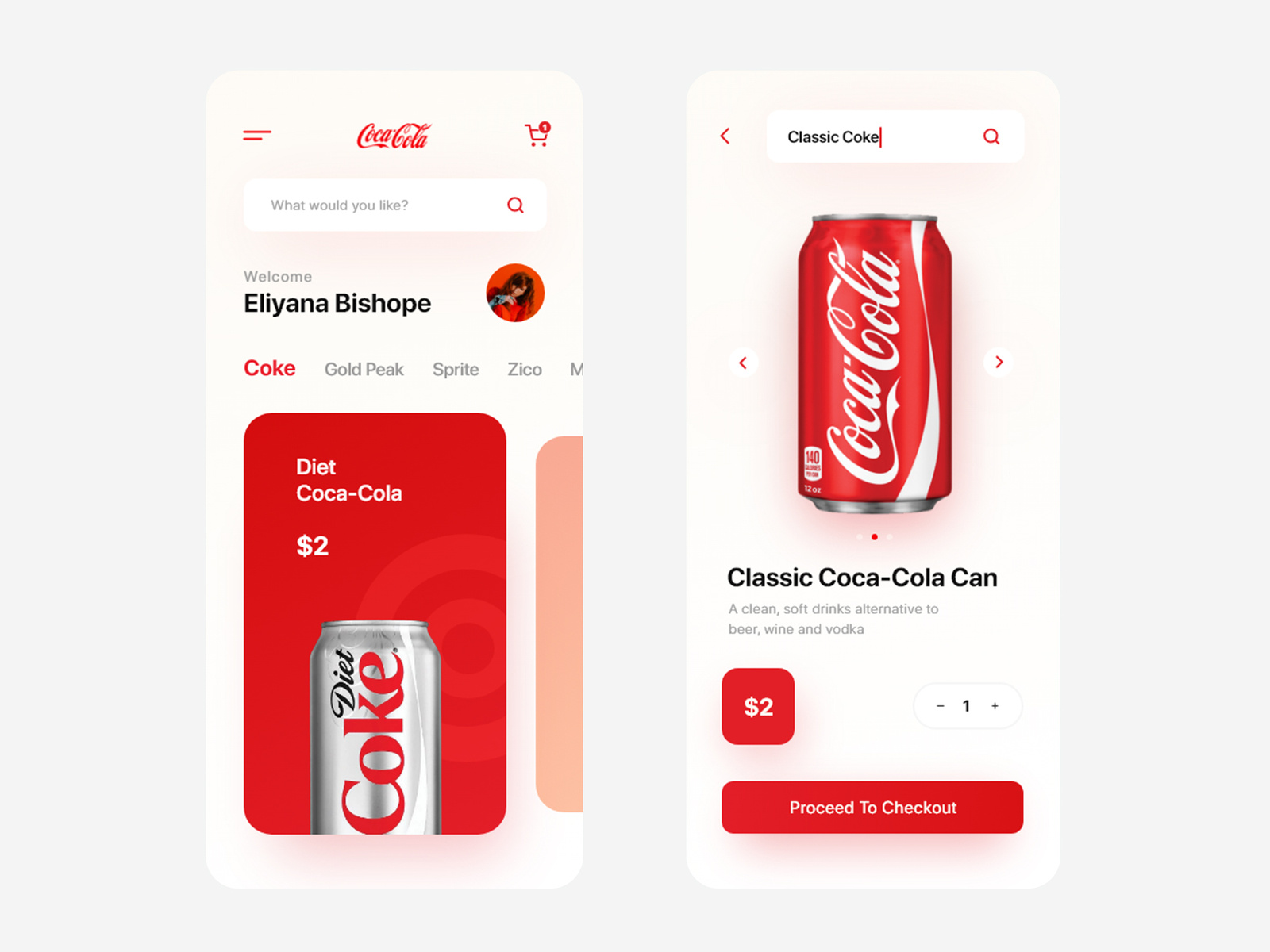 Coca-Cola App by Chayan Sarker on Dribbble