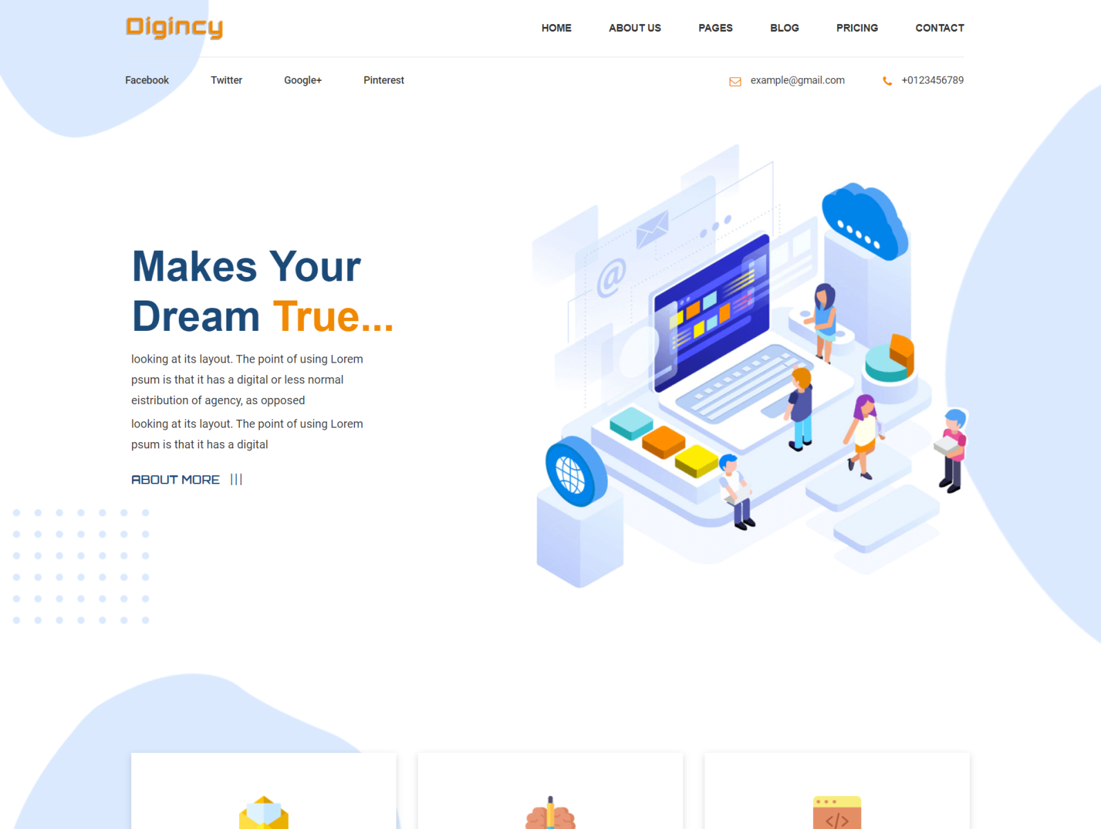 Digincy Corporate Business Bootstrap 4 Template by DevItems on Dribbble