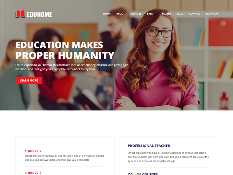 Eduhome - Education HTML Template by DevItems on Dribbble
