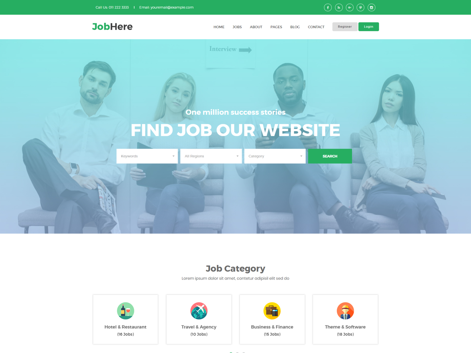 Jobhere Job Board Responsive Bootstrap 4 Template by DevItems on Dribbble